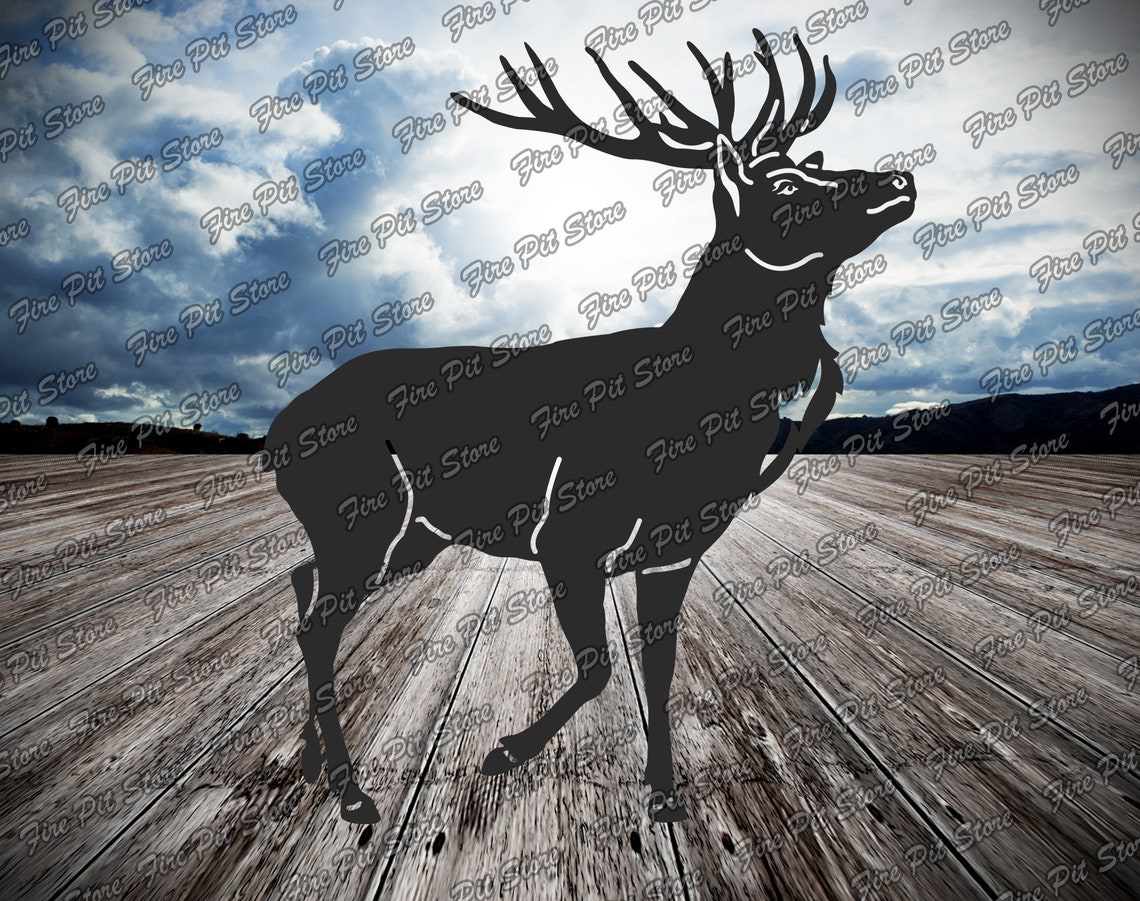 Deer V5. Vector Art File. Digital Files Dxf, Svg, Png, Ai, Eps, Cdr for ...