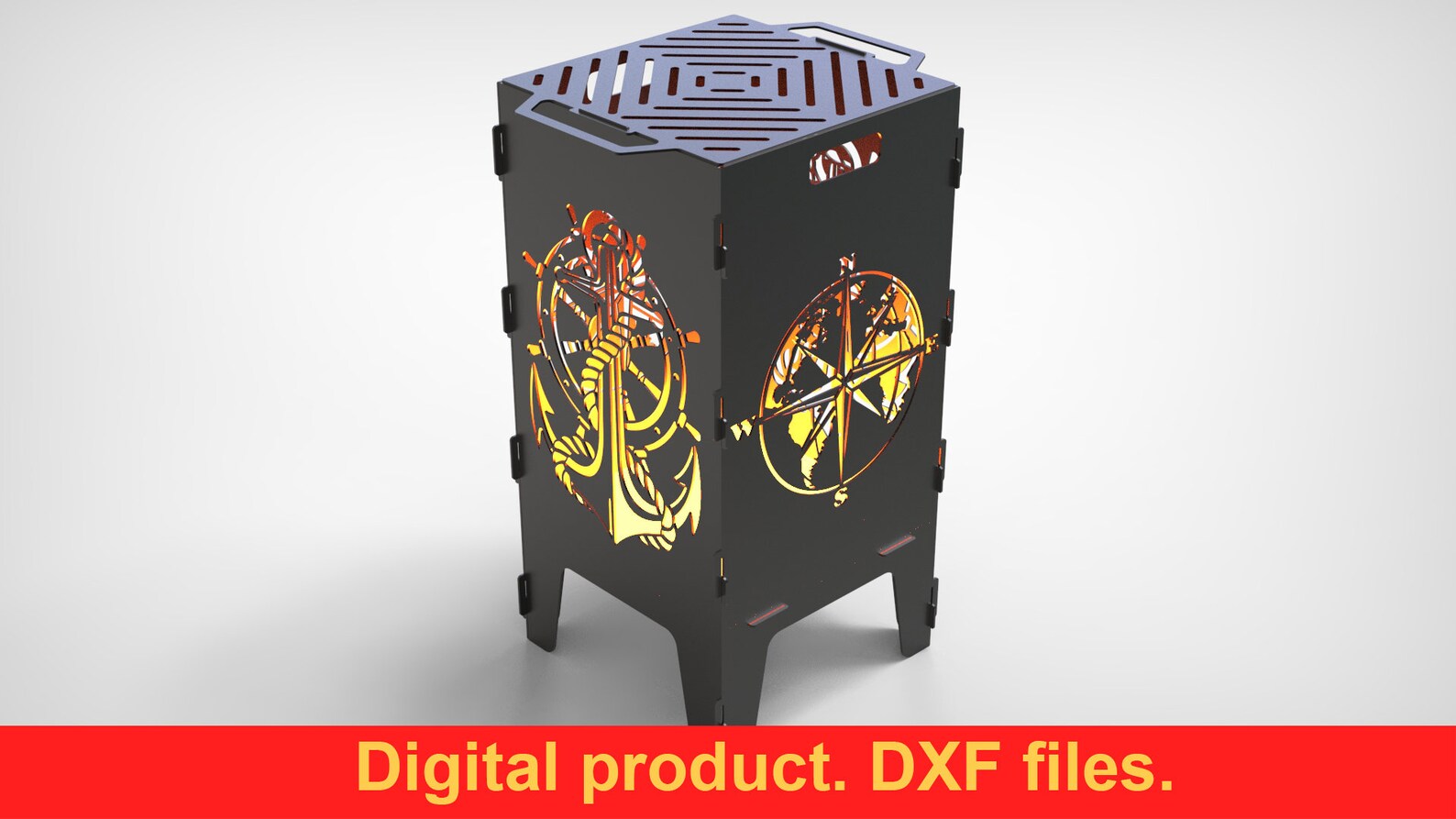 Compass and Anchor Fire Pit Grill DXF Files for Plasma Laser - Etsy