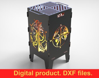 Lighthouse and Compass Fire Pit Grill DXF Files for Plasma | Etsy