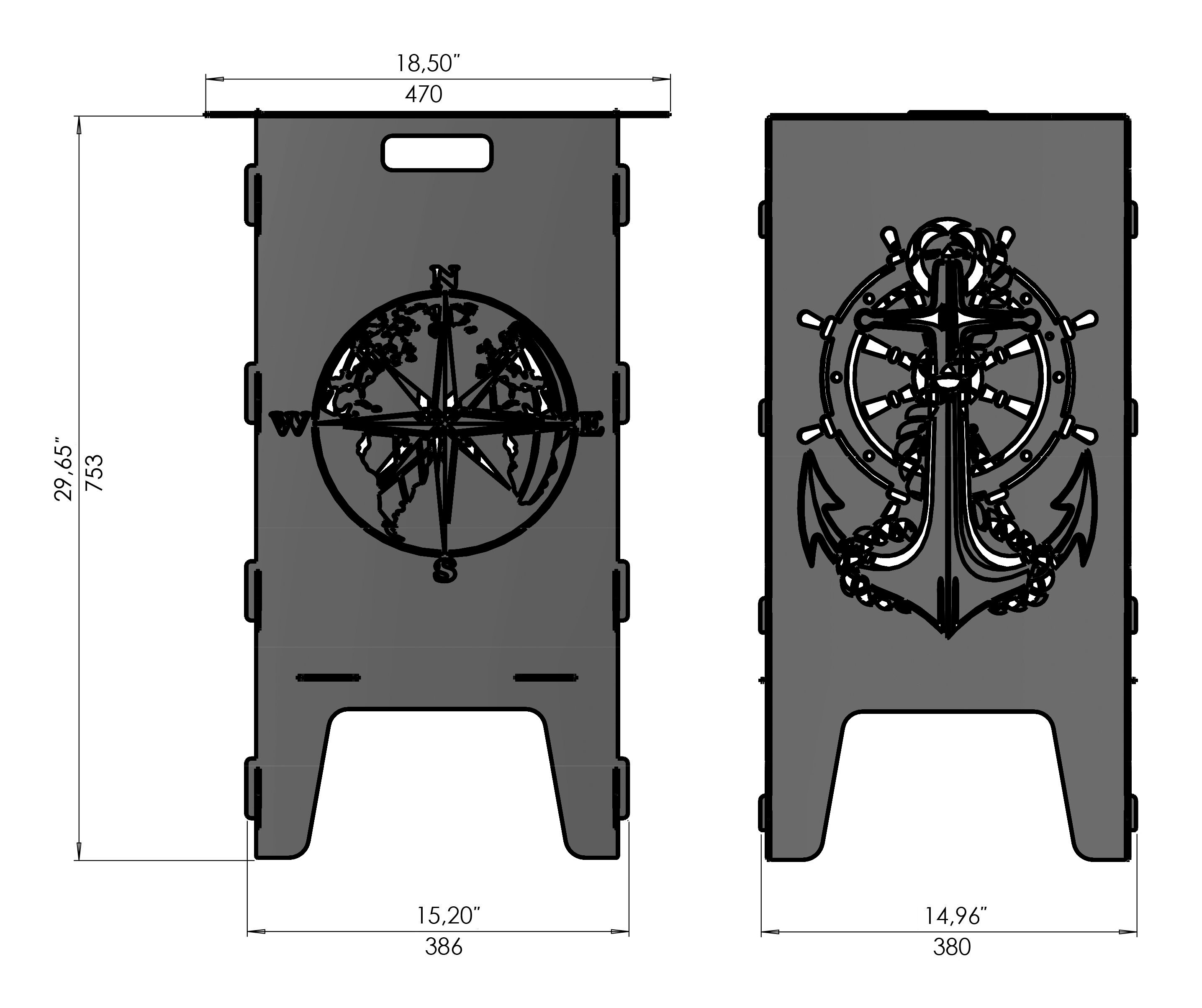 Compass and Anchor Fire Pit Grill DXF Files for Plasma Laser - Etsy
