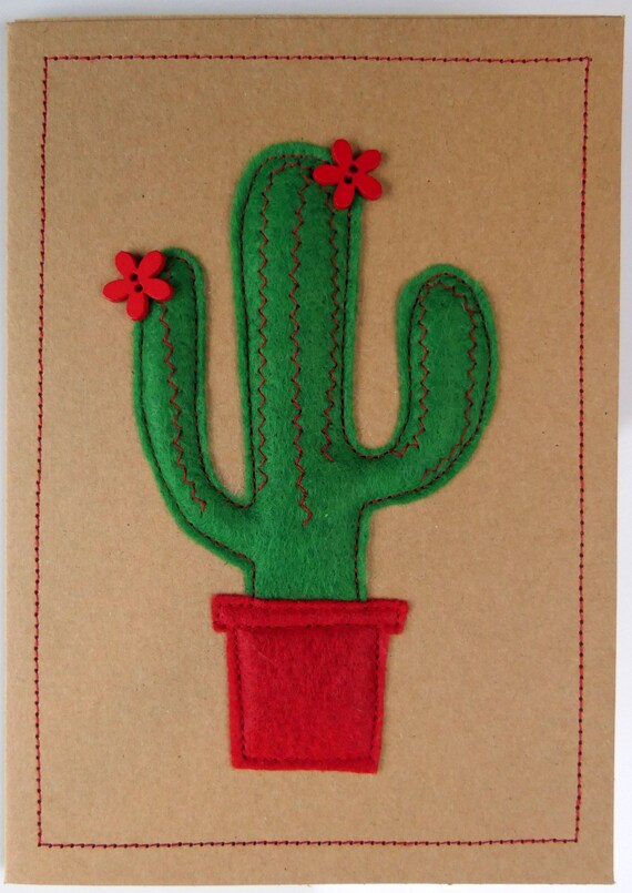 Beautiful Unique Handmade 3D Cactus Cards. Made From Felt | Etsy