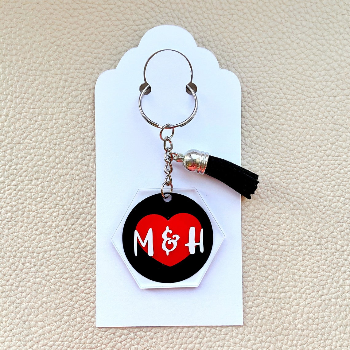 Personalised Valentines Keyring Initial and Heart Keychain | Etsy