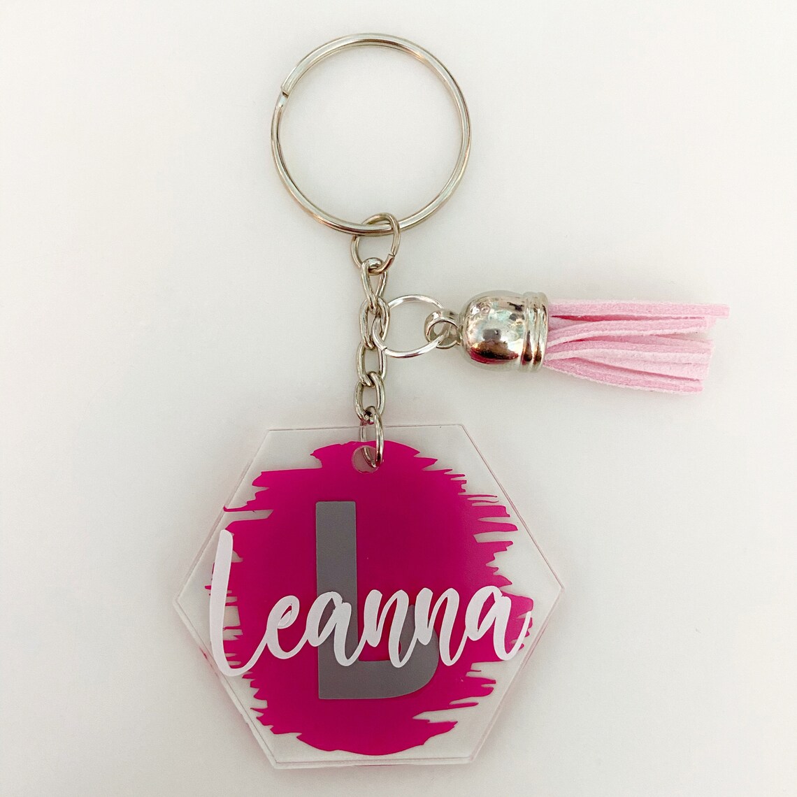Personalised Keyring Name and Initial Keychain Letter Box - Etsy UK