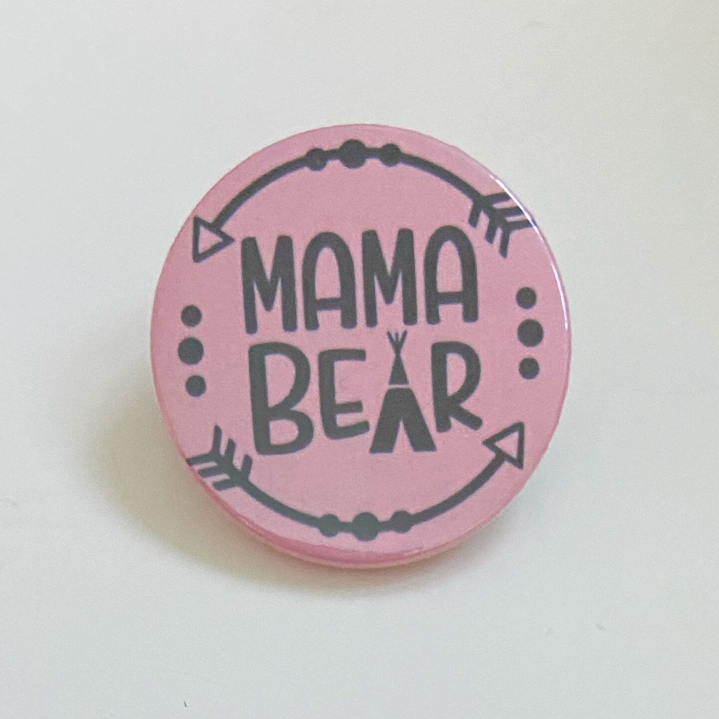 Mama Bear Pin Button Badge Quote Pin or Magnet in Pink for - Etsy