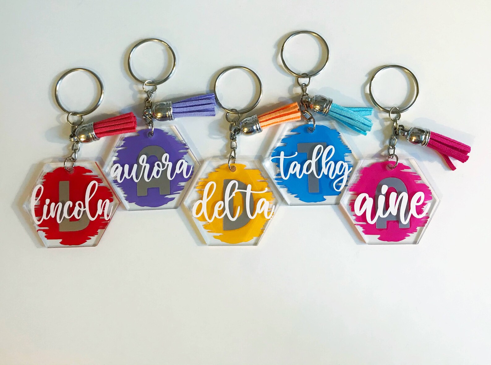 Personalised Keyring Name and Initial Keychain Letter Box - Etsy UK