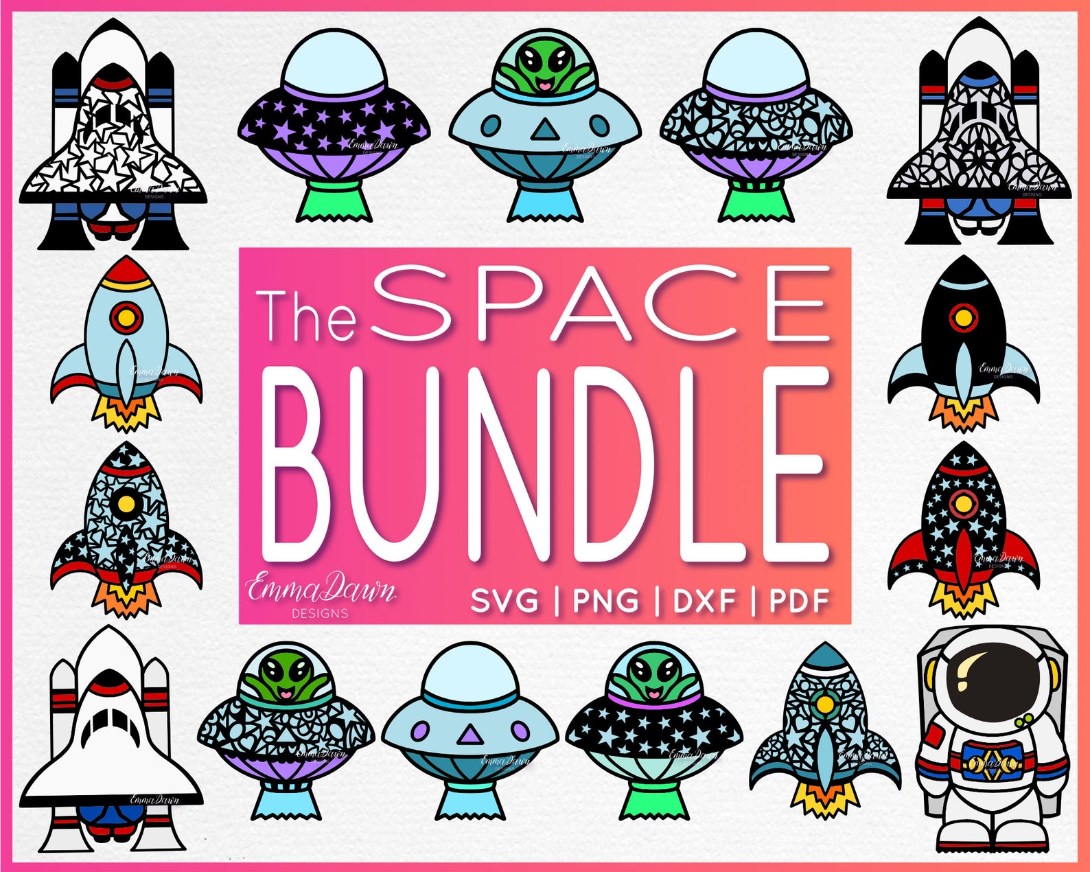 SPACE BUNDLE SVG Ufo Svg Rocket Svg Astronaut Svg Space - Etsy Canada