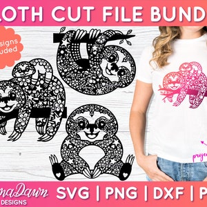 Sloth SVG Bundle, Sloth Mandala SVG Bundle, Sloth Zentangle SVG, Cute ...