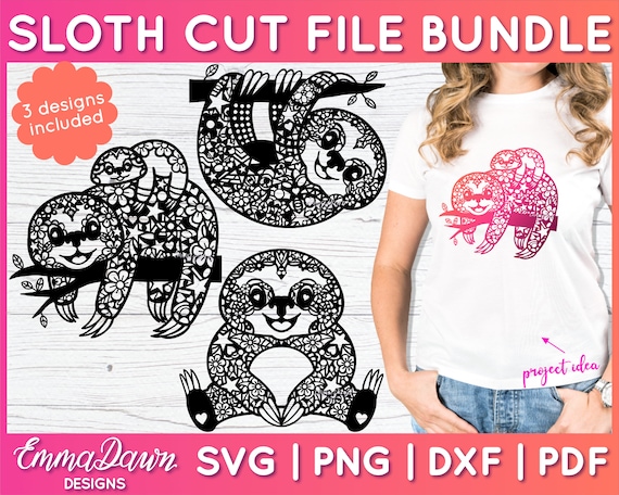 Sloth SVG Bundle Sloth Mandala SVG Bundle Sloth Zentangle - Etsy UK