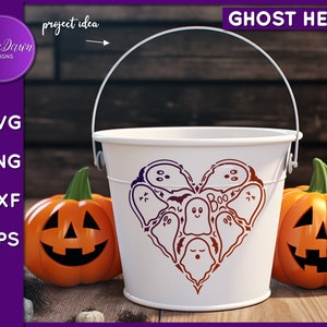 Ghost Heart SVG, Ghost SVG File for Cricut, Ghost Silhouette SVG, Kids ...