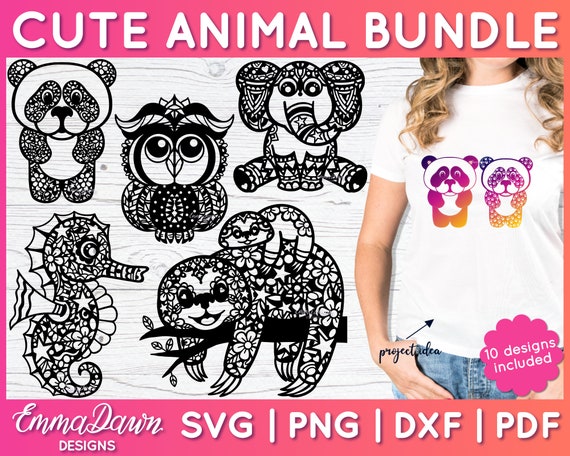 Cute Animal SVG Bundle Cut File for Cricut & Silhouette - Etsy