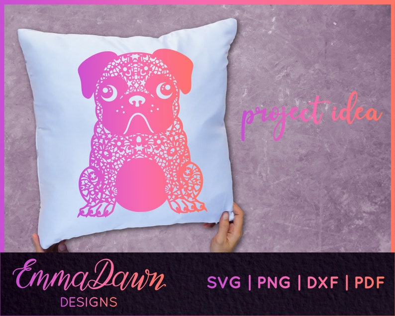 Pug Svg Pug Mandala Svg Pug Zentangle Svg Grumpy Pug Cut - Etsy