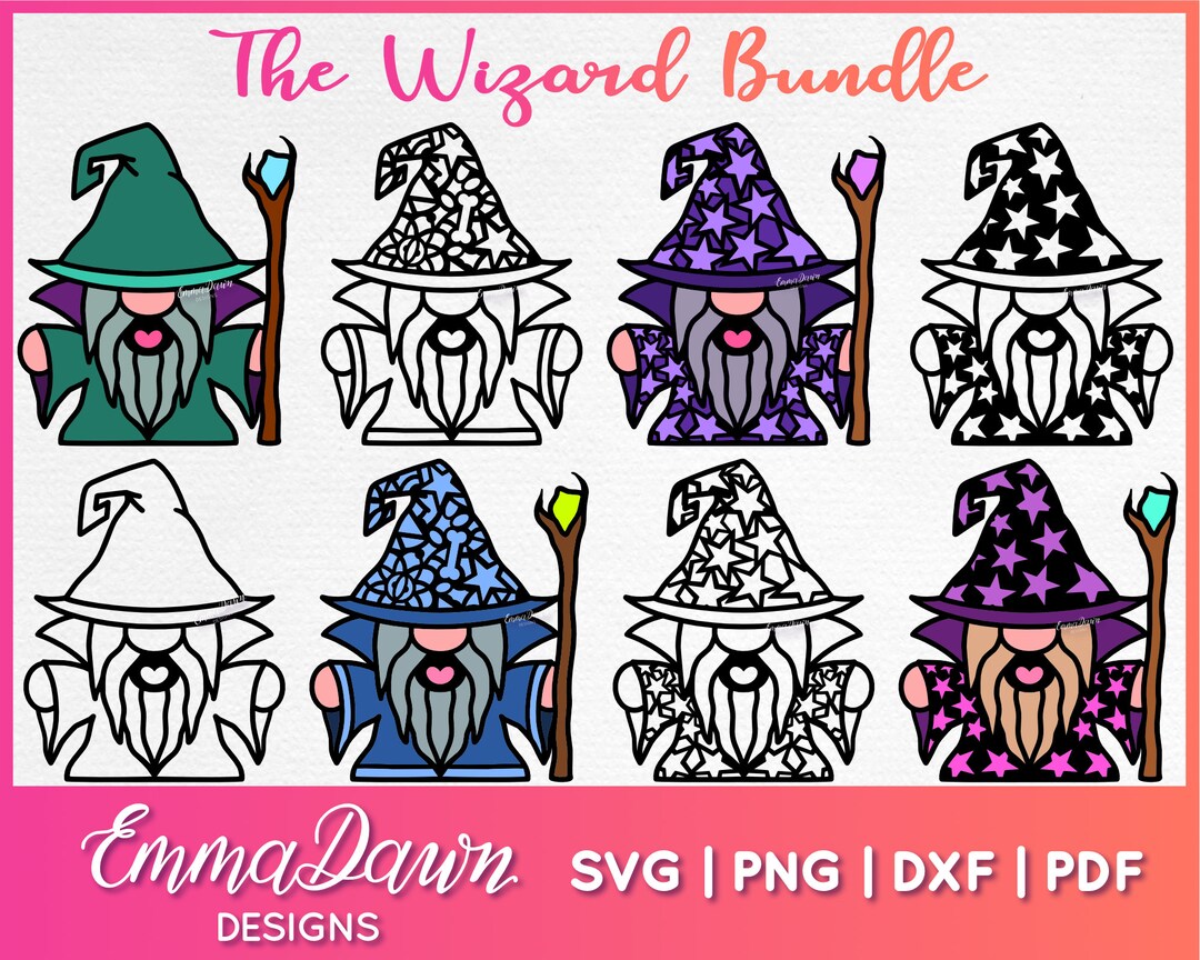 The WIZARD SVG BUNDLE 8 Mandala / Zentangle Designs Svg, Png, Dxf, Pdf ...