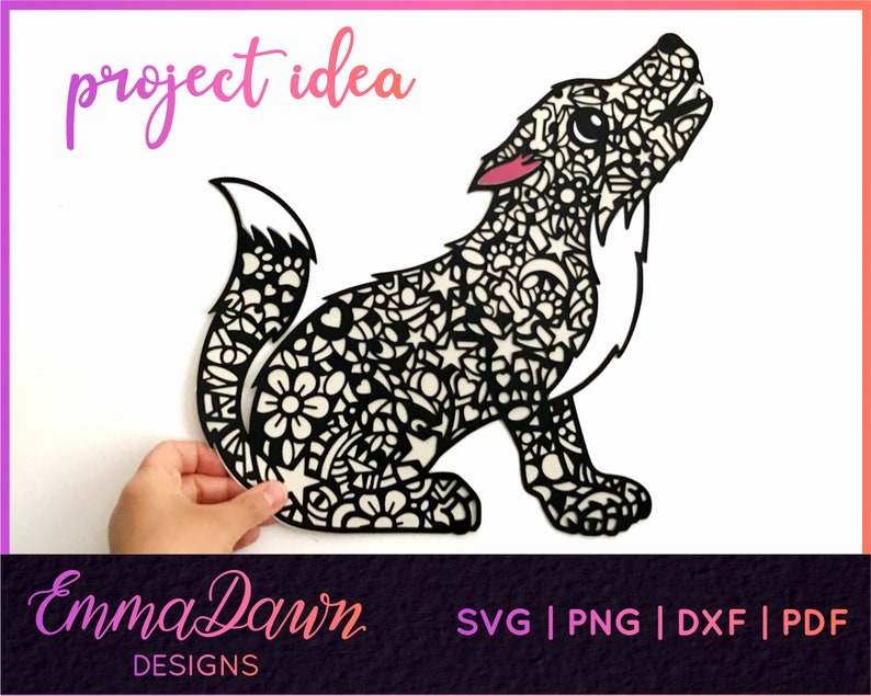 Wolf SVG Howling Wolf Mandala SVG Wolf Zentangle SVG Wolf - Etsy