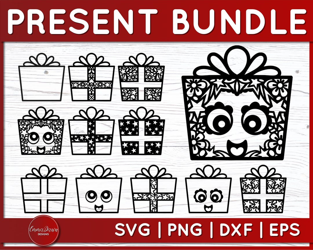 Present SVG Bundle, Christmas Gift Tag Cut File, Gift Tag SVG for ...