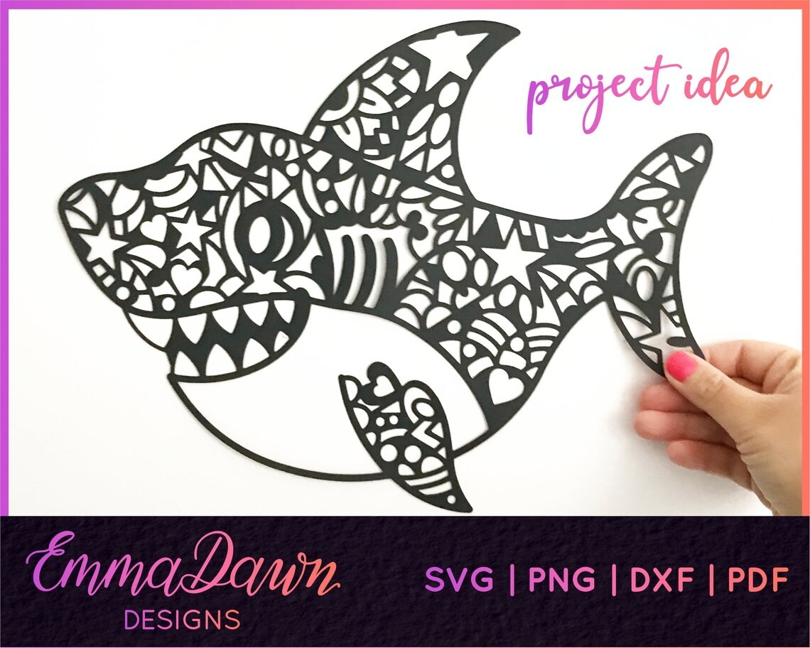 Shark SVG for Cricut Shark Mandala Shark Zentangle Cute - Etsy