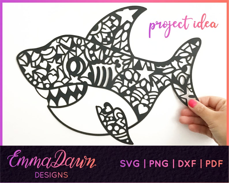 Shark SVG for Cricut Shark Mandala Shark Zentangle Cute - Etsy