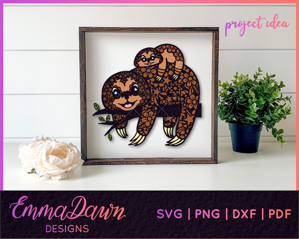 Sloth SVG Sloth Zentangle SVG. Sloth Mandala SVG Cut File for - Etsy