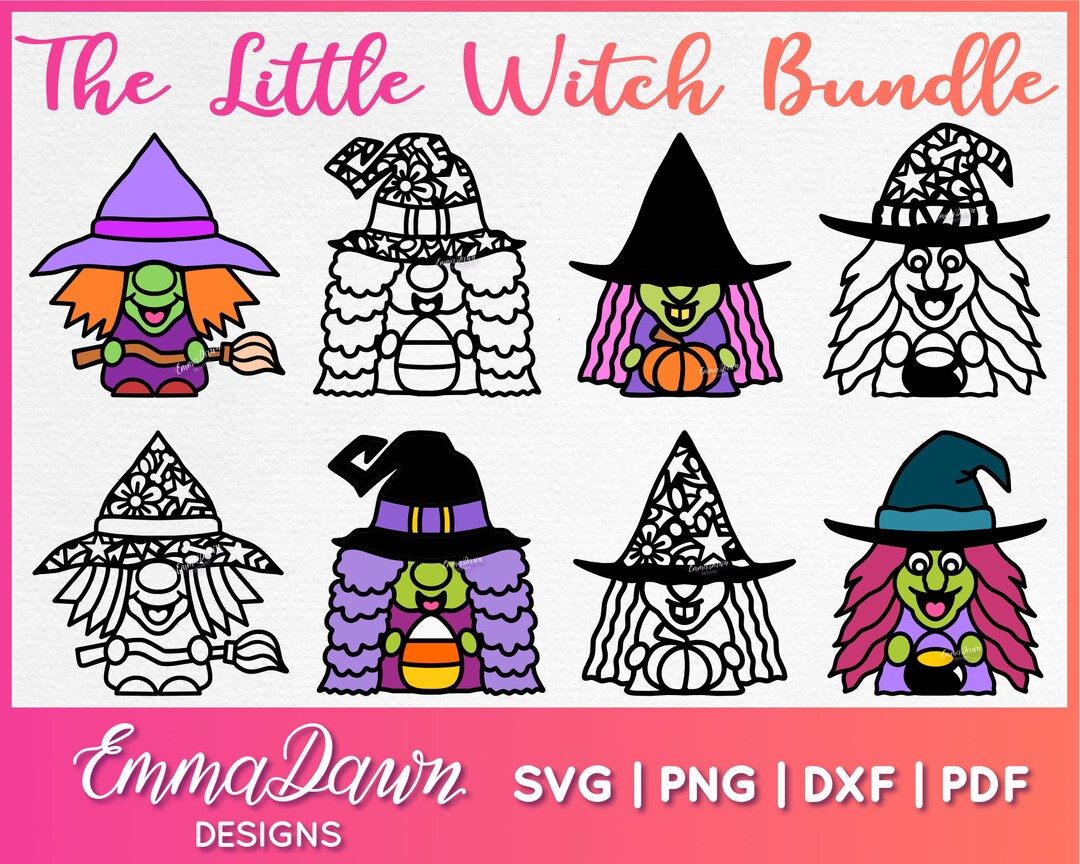 The LITTLE WITCH BUNDLE Svg, Halloween Witches Svg, Witch Svg, Gnome ...
