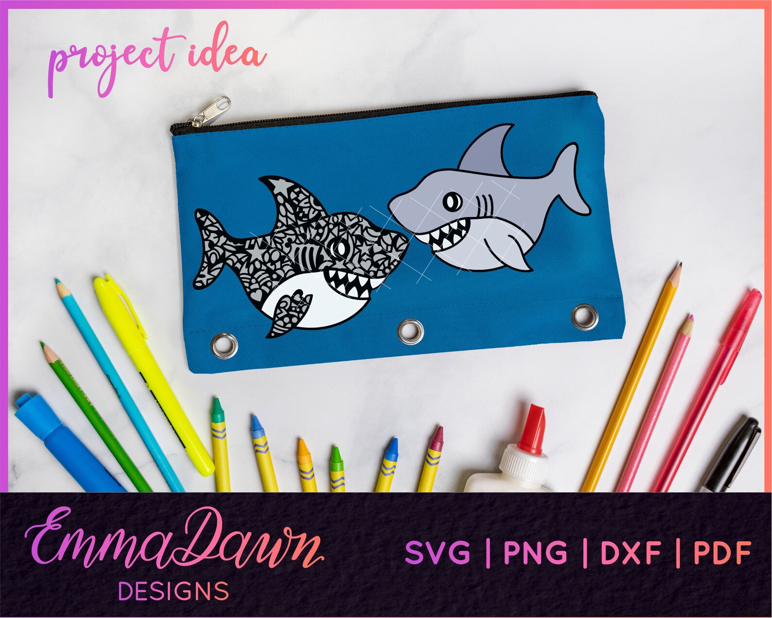 Shark SVG for Cricut Shark Mandala Shark Zentangle Cute - Etsy