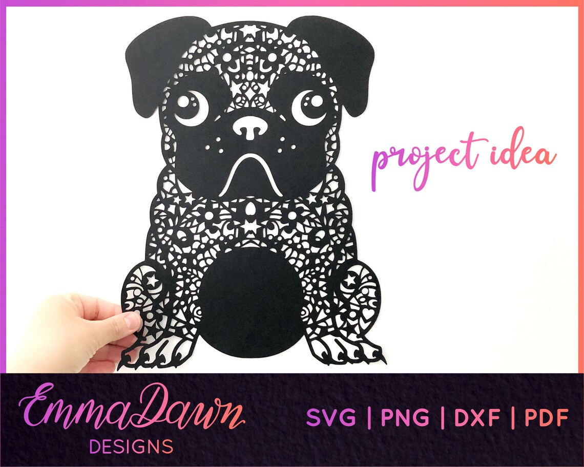 Pug Svg Pug Mandala Svg Pug Zentangle Svg Grumpy Pug Cut - Etsy