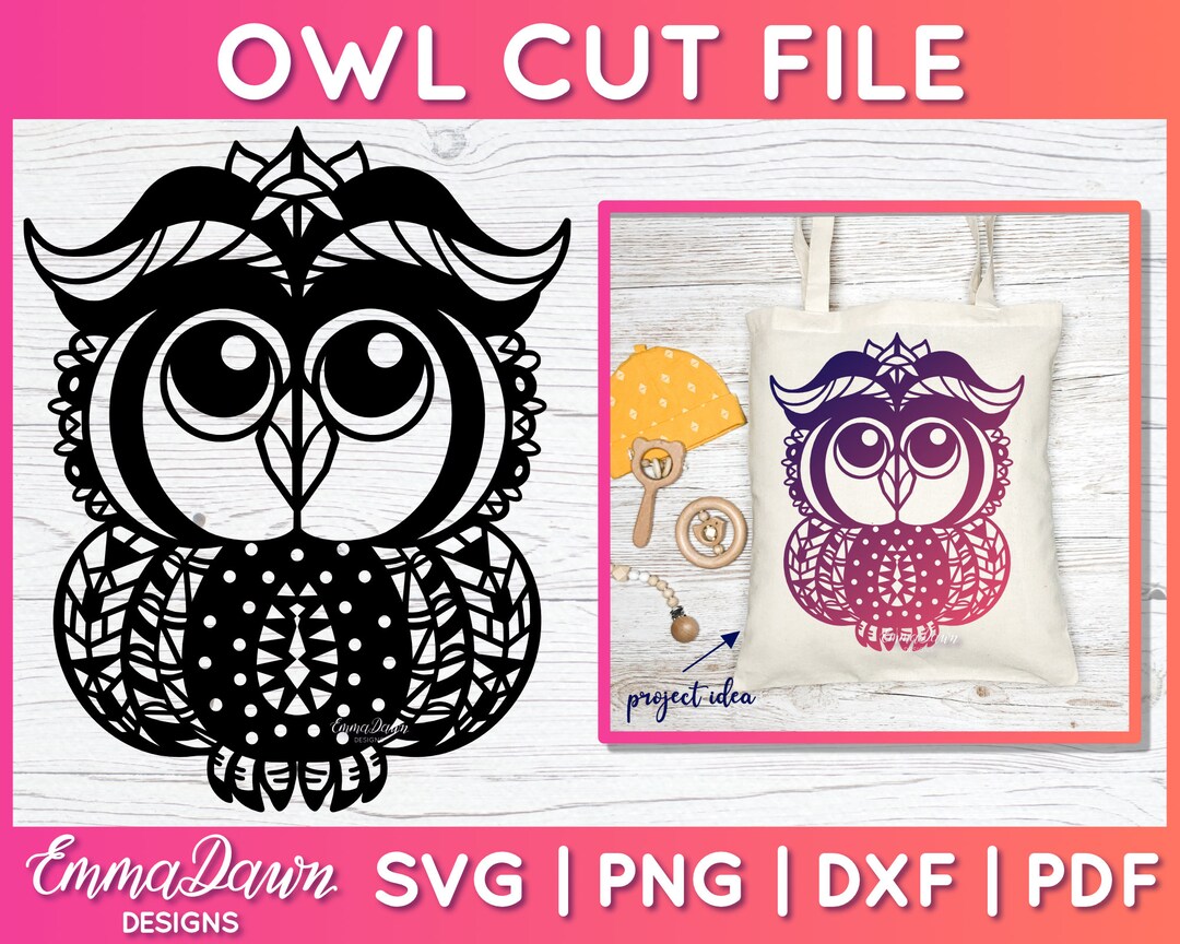 Owl SVG, Cute Baby Owl SVG, Owl Zentangle Cut File, Owl Cricut Decal ...