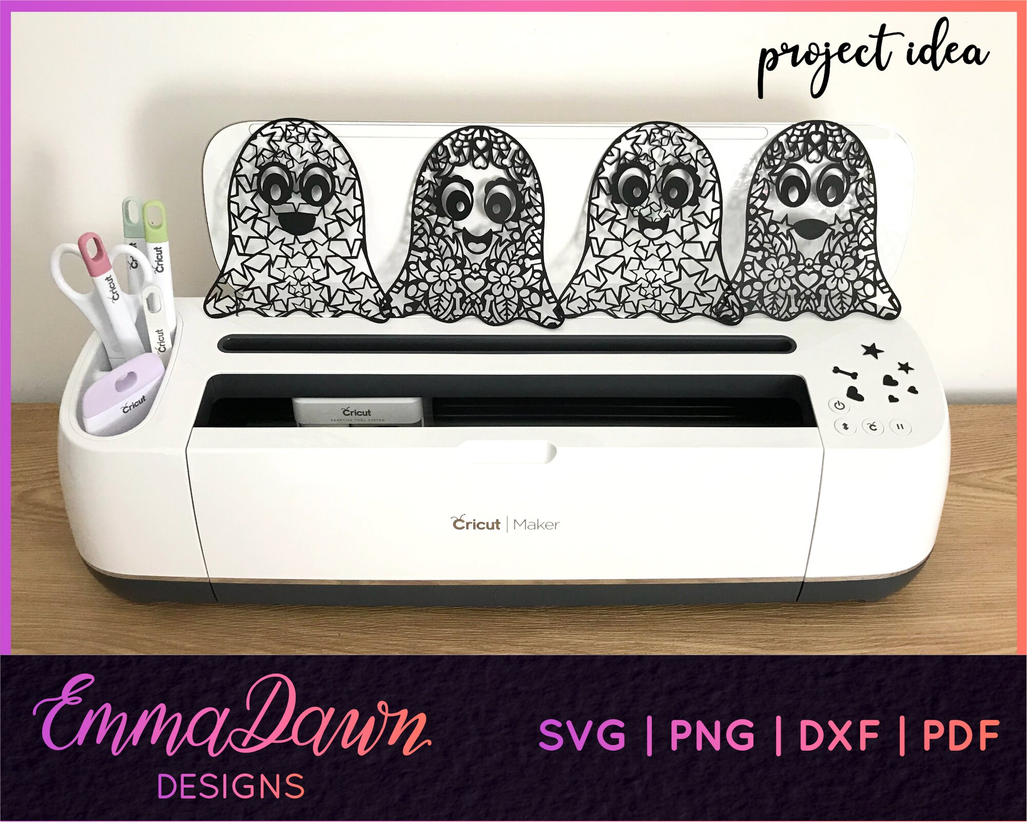 GLIMMER THE GHOST Halloween Mini Bundle Mandala / Zentangle 6 | Etsy