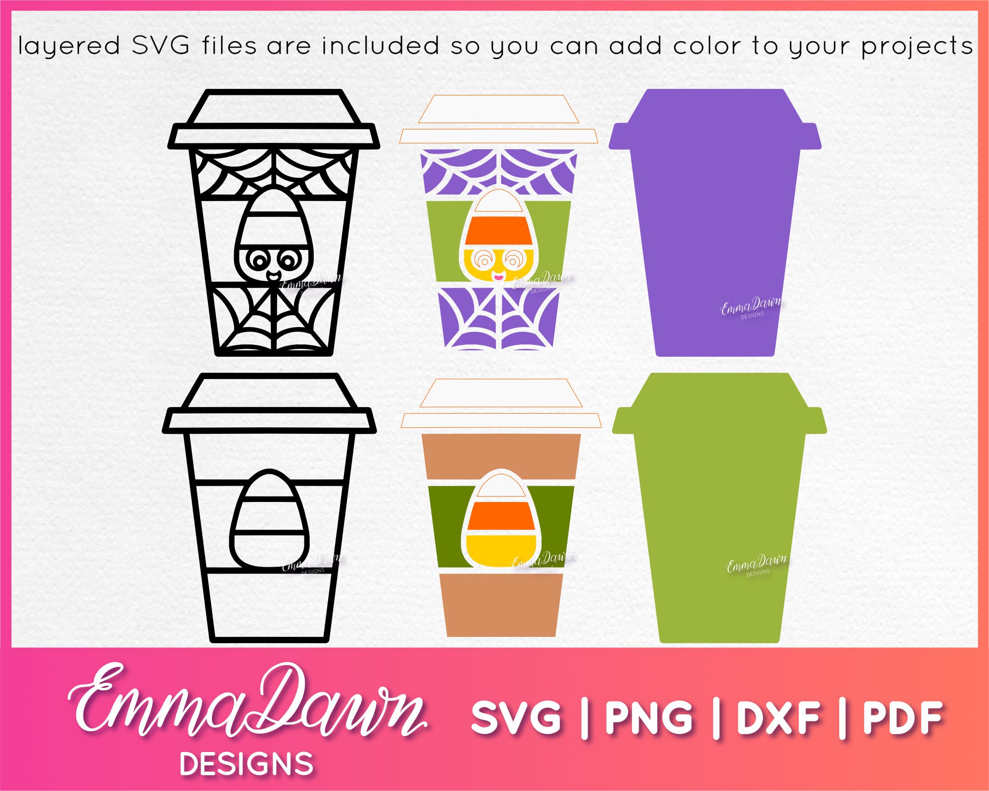 CANDY CORN COFFEE Cup Svg Bundle 14 Mandala / Zentangle - Etsy