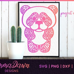 Panda SVG for Cricut and Silhouette, Panda Zentangle Cut File, Panda ...