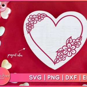 Flower Love Heart SVG, Flower Heart Cut File, Love Heart SVG for Cricut ...