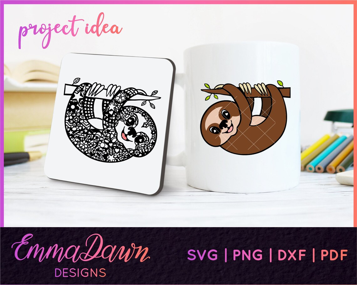 Sloth SVG Bundle Sloth Mandala SVG Bundle Sloth Zentangle - Etsy UK