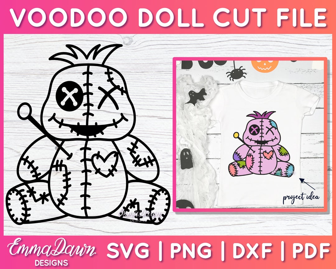 VOODOO DOLL SVG, Halloween Svg, Cute Voodoo Doll Svg Png Dxf Fcm ...