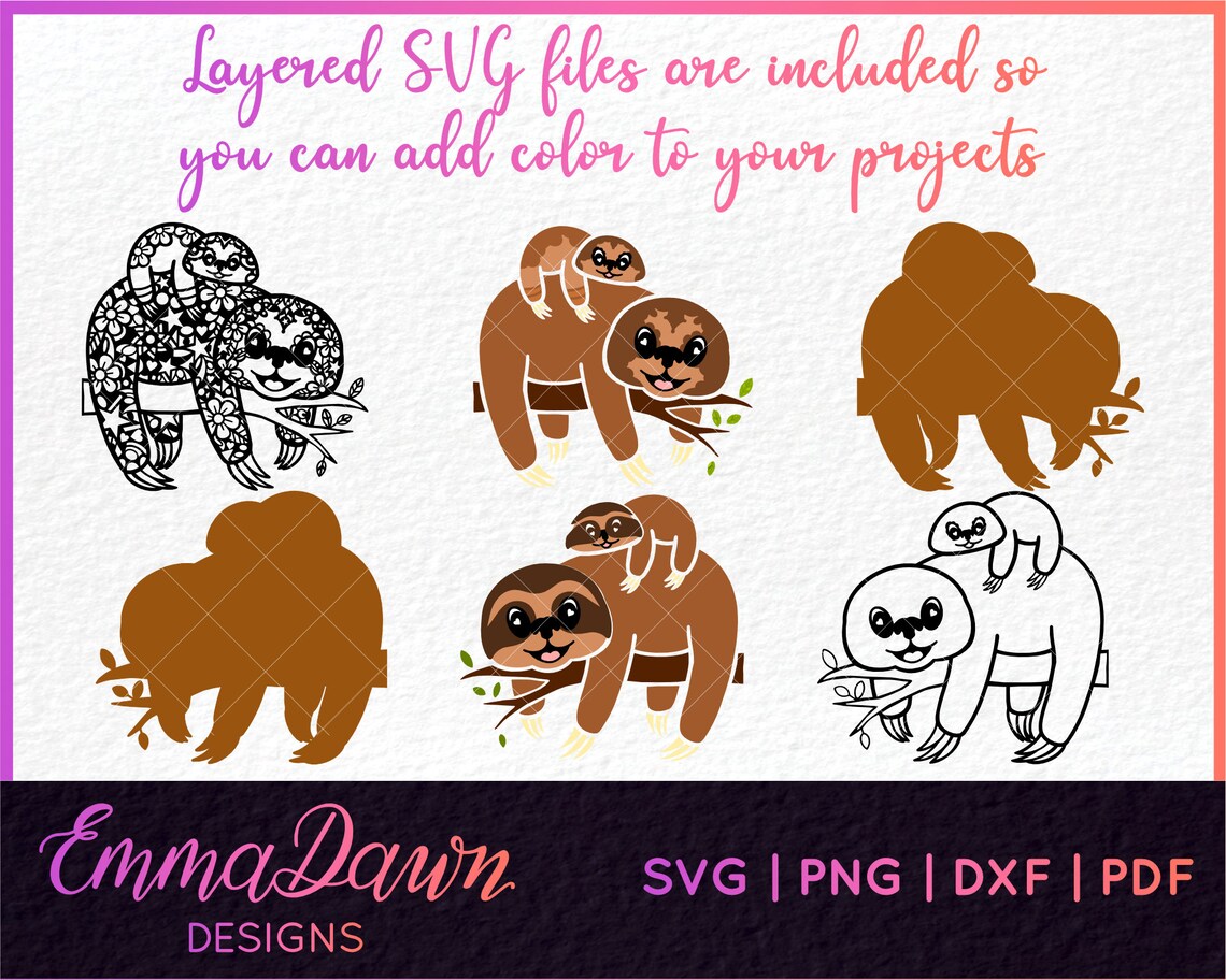 Sloth SVG Sloth Zentangle SVG. Sloth Mandala SVG Cut File for - Etsy