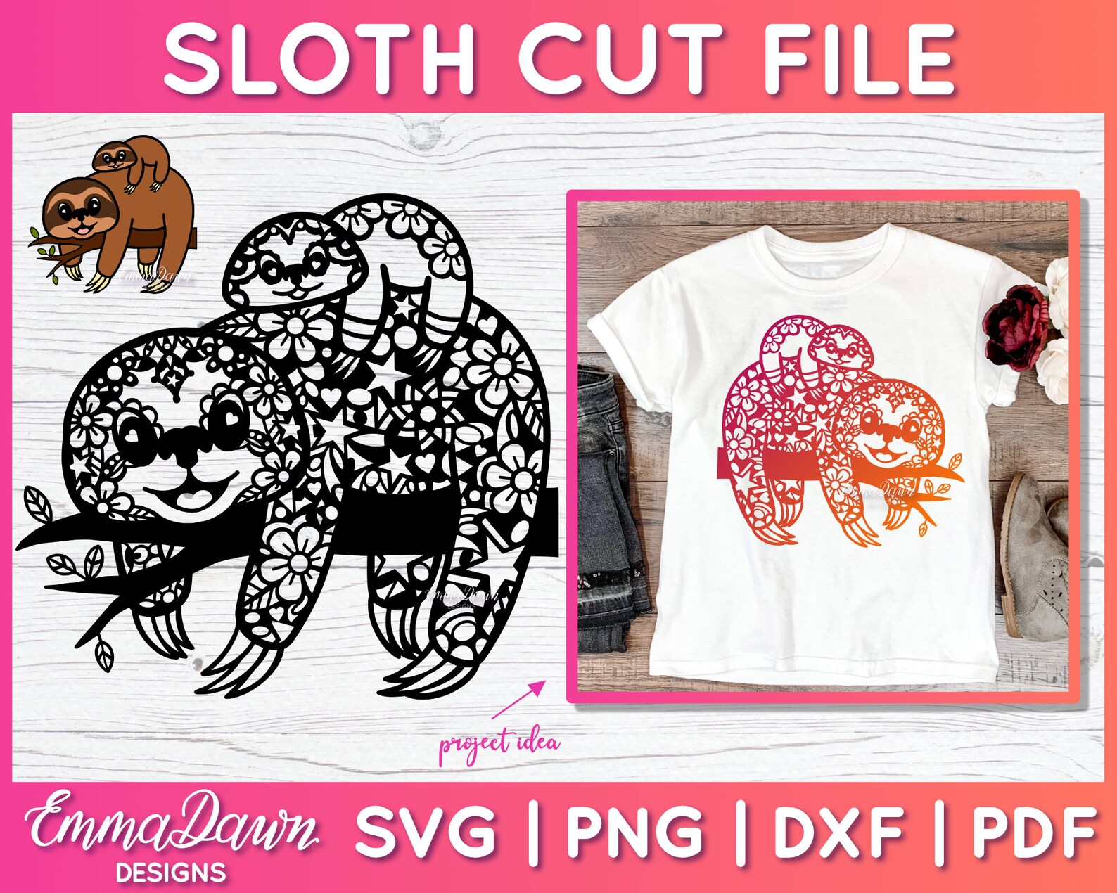 Sloth SVG Sloth Zentangle SVG. Sloth Mandala SVG Cut File for - Etsy