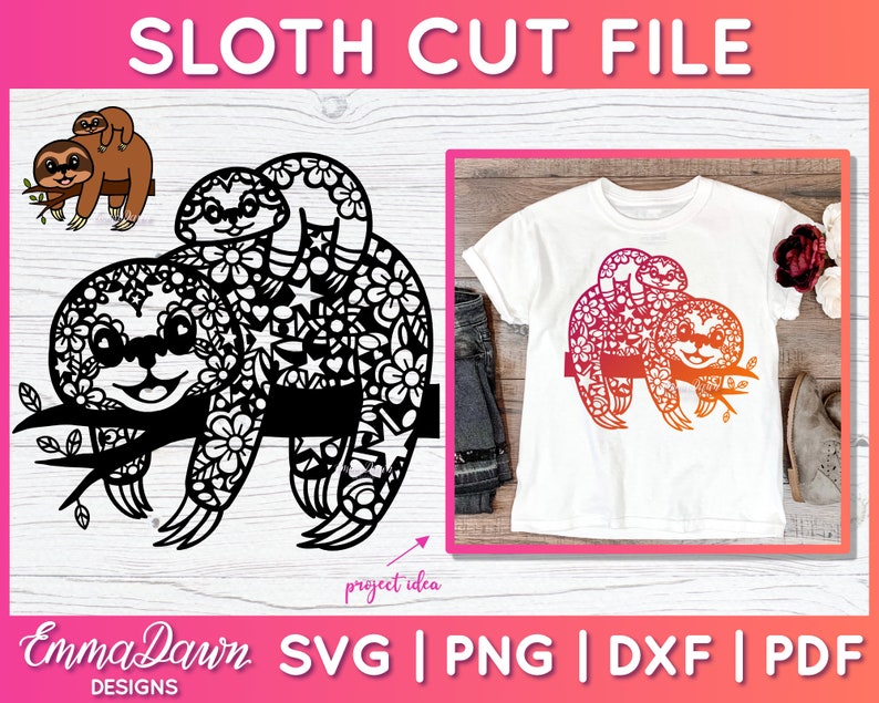 Sloth SVG Sloth Zentangle SVG. Sloth Mandala SVG Cut File for - Etsy
