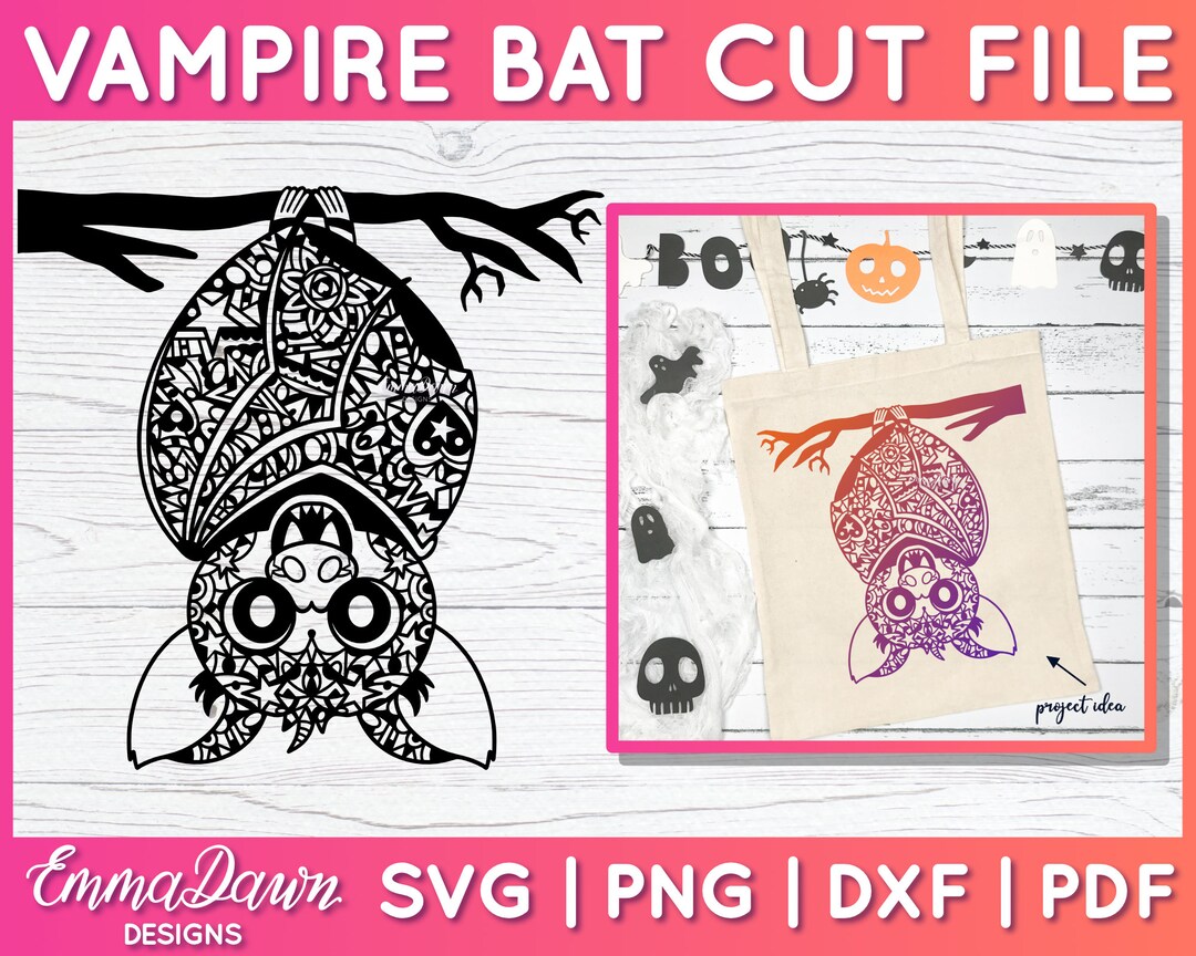 Vampire Bat SVG, Halloween Bat SVG, Bat Mandala Svg, Bat Zentangle SVG ...