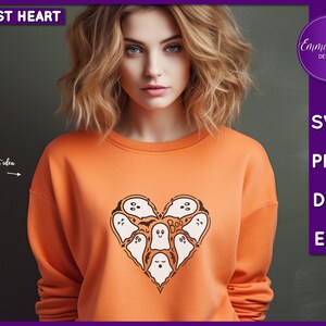 Ghost Heart SVG, Ghost SVG File for Cricut, Ghost Silhouette SVG, Kids ...