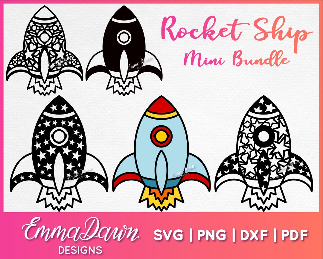 ROCKET SHIP SVG Mini Bundle, Space Rocket Svg, Space Svg, Spacecraft ...