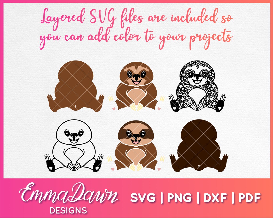 Sloth SVG Sloth Zentangle SVG Sloth Mandala SVG Cut File for - Etsy