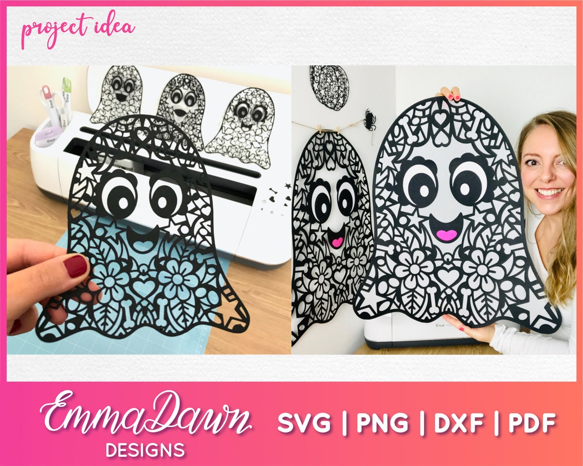 GLIMMER THE GHOST Halloween Mini Bundle Mandala / Zentangle 6 Designs ...