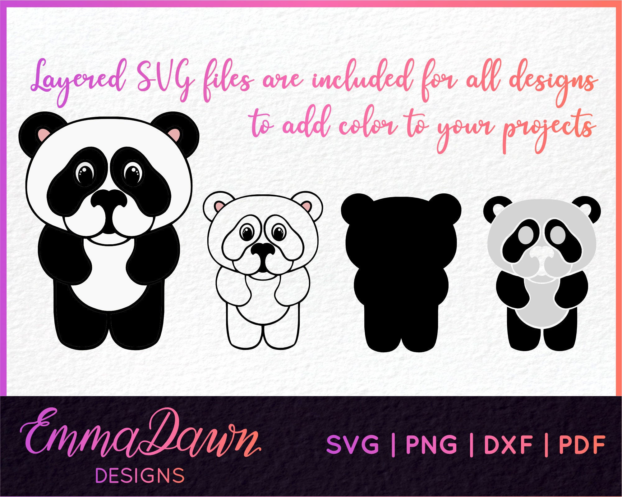 Panda SVG for Cricut and Silhouette Panda Zentangle Cut File - Etsy Canada