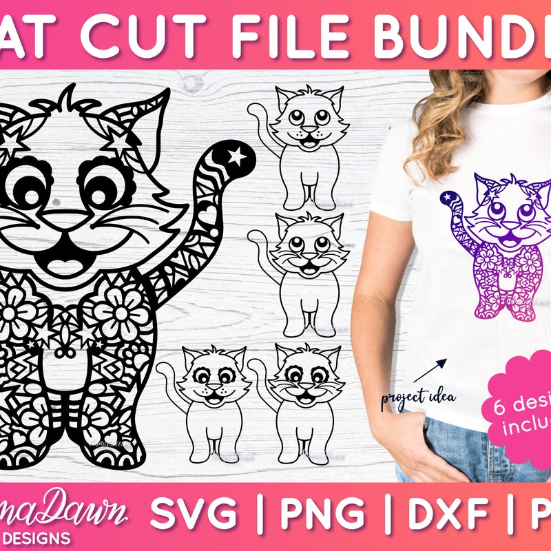 Cat Zentangle - Etsy