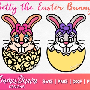 BETTY the EASTER BUNNY Svg 2 Mandala / Zentangle Designs, Easter Bunny ...