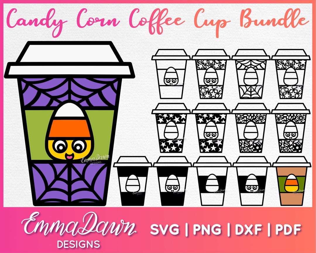 CANDY CORN COFFEE Cup Svg Bundle 14 Mandala / Zentangle Designs Svg ...