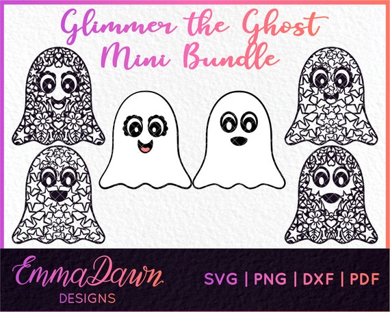 GLIMMER THE GHOST Halloween Mini Bundle Mandala / Zentangle 6 | Etsy