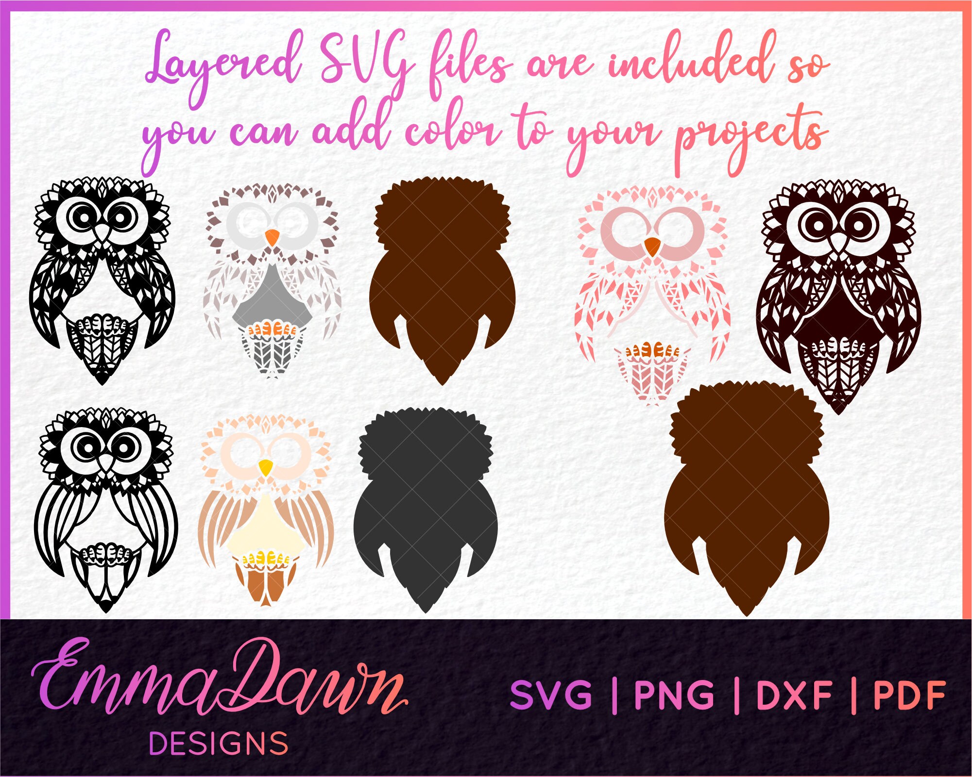 Owl SVG Cute Owl SVG Owl Zentangle Cut File Owl Cricut - Etsy