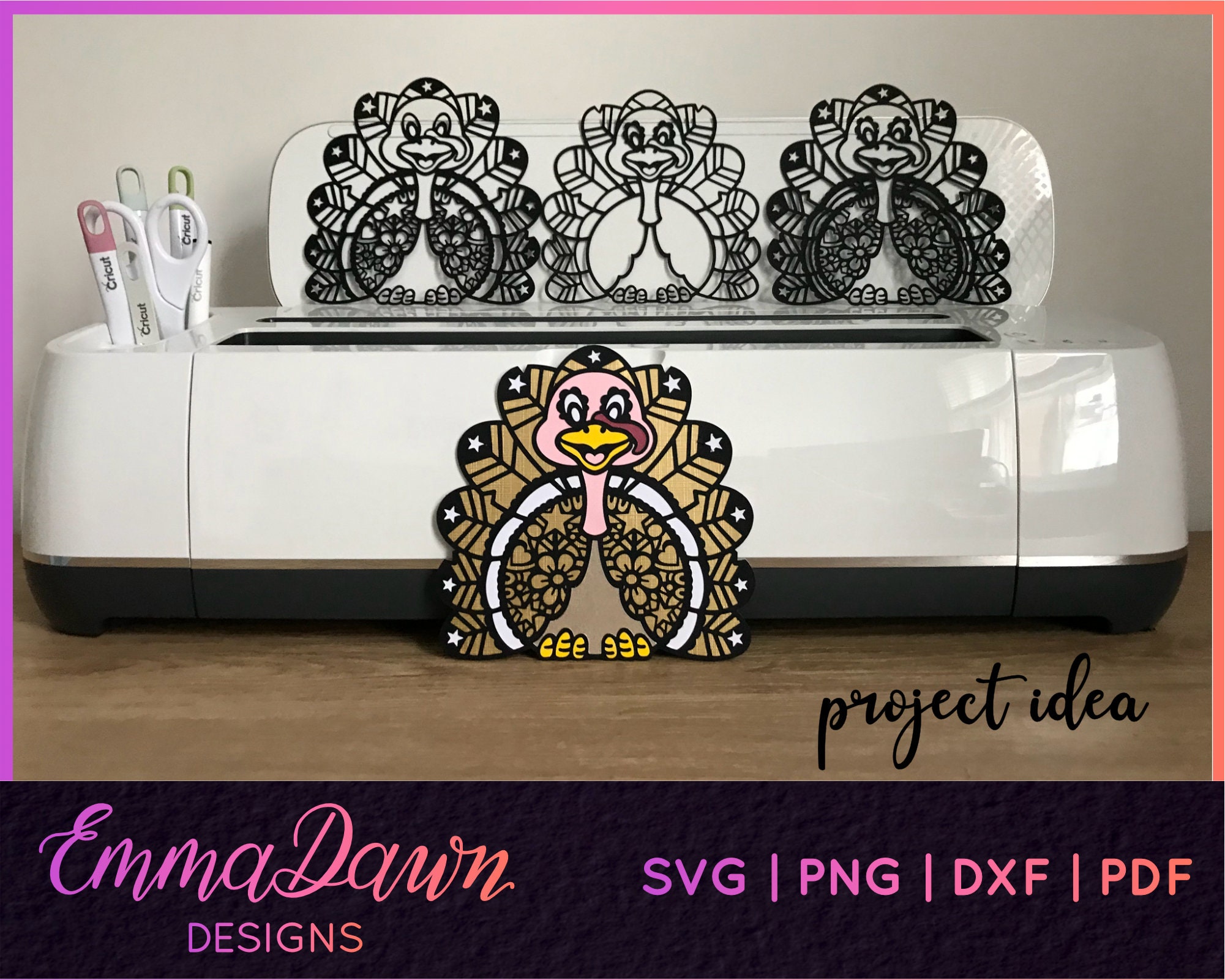 Turkey SVG Cut File Thanksgiving Turkey SVG Turkey Mandala - Etsy