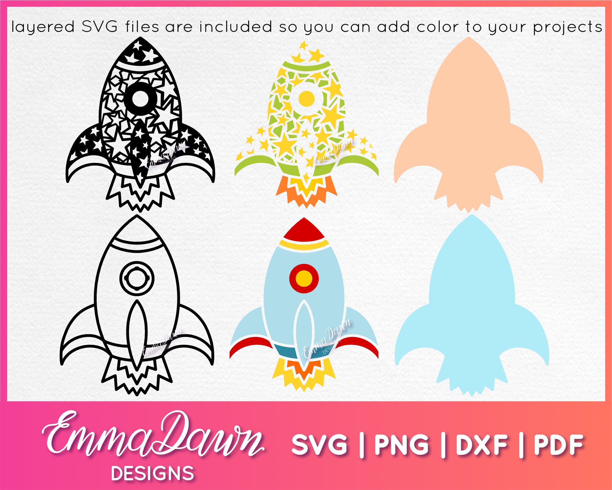 ROCKET SHIP SVG Mini Bundle Space Rocket Svg Space Svg Dxf | Etsy