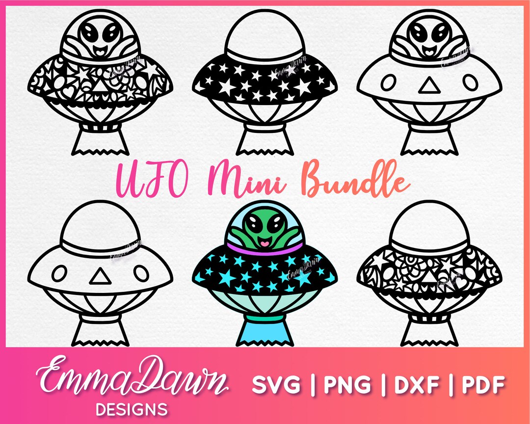 UFO SVG Bundle, Flying Saucer Svg, Space Ship Svg, UFO Silhouette Svg ...