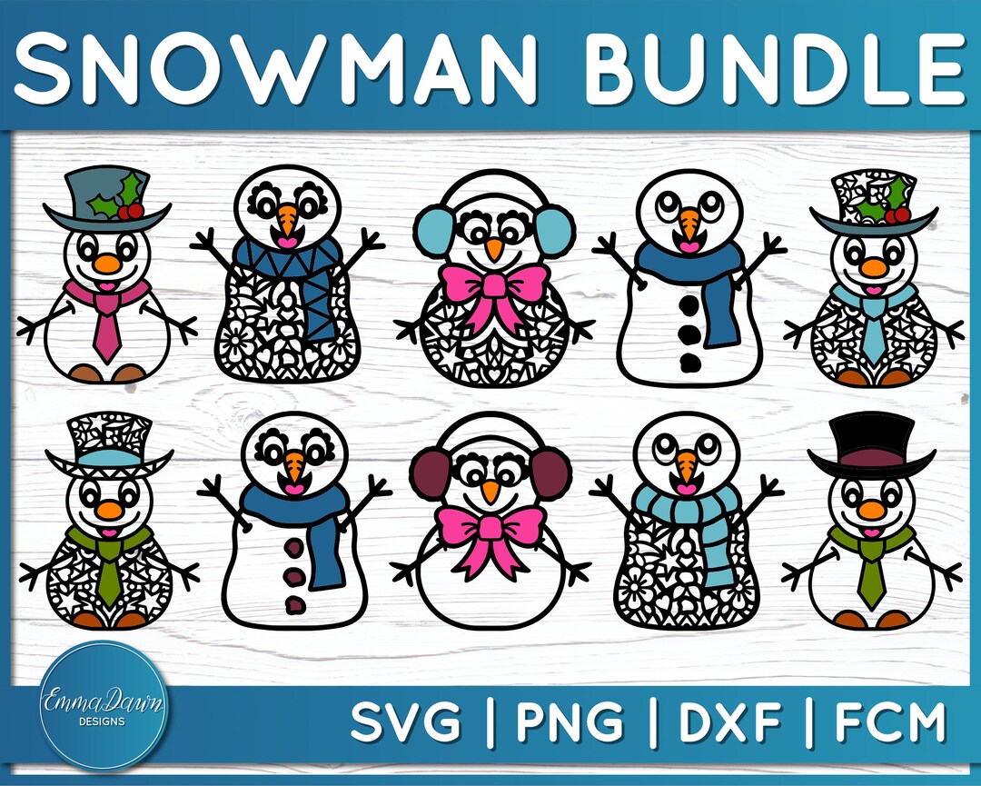 Snowman SVG Bundle, Cute Snowman SVG, Snowgirl SVG, Christmas Snow Svg ...