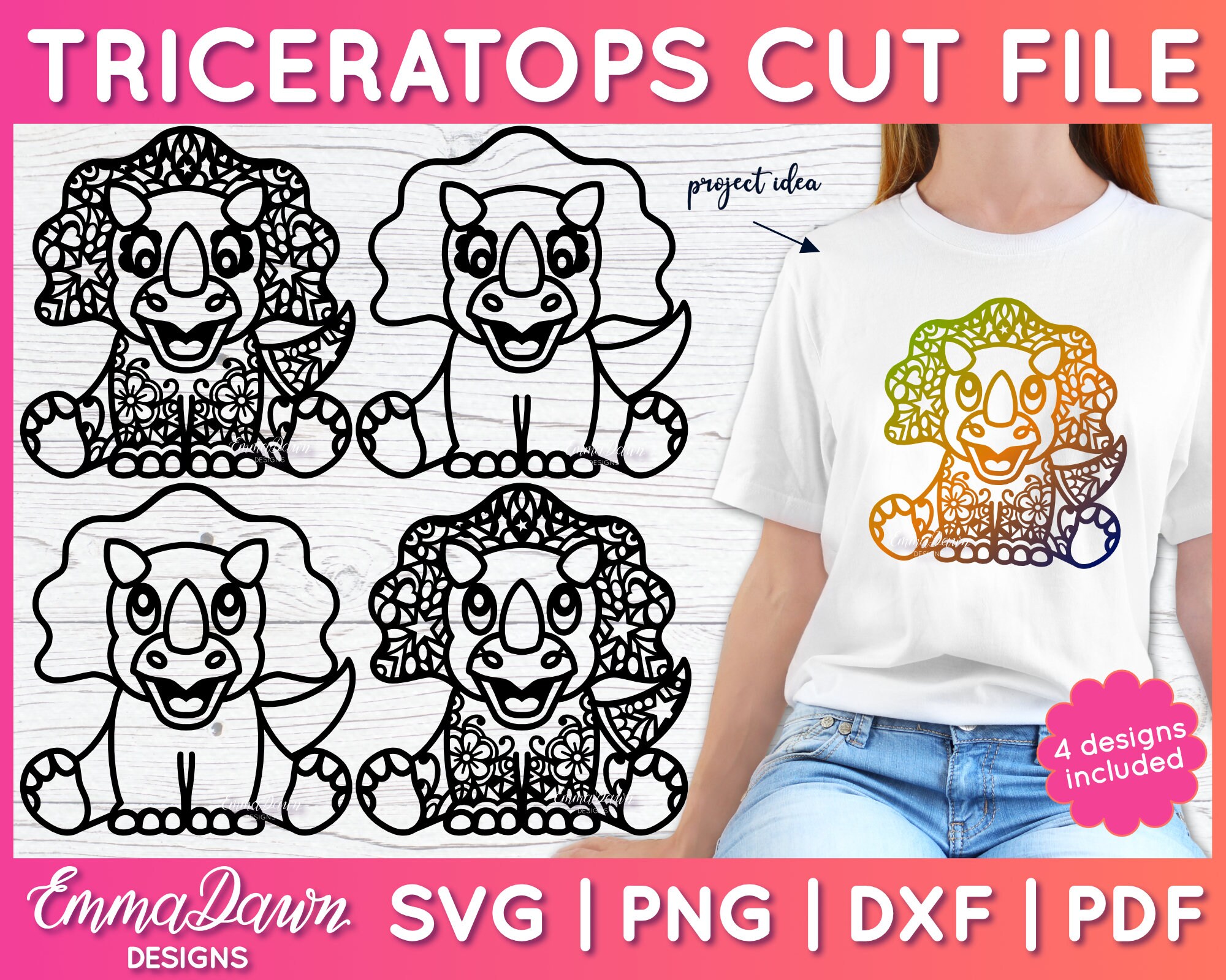 Triceratops SVG Cut File for Cricut and Silhouette Dinosaur - Etsy UK